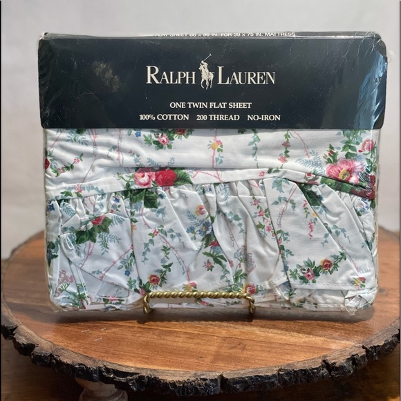 Ralph Lauren | Bedding | Vintage Ralph Lauren White Blue Floral Twin ...